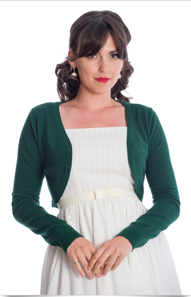 Lyra Long Sleeve Bolero Green – Pocket Watch and Petticoats